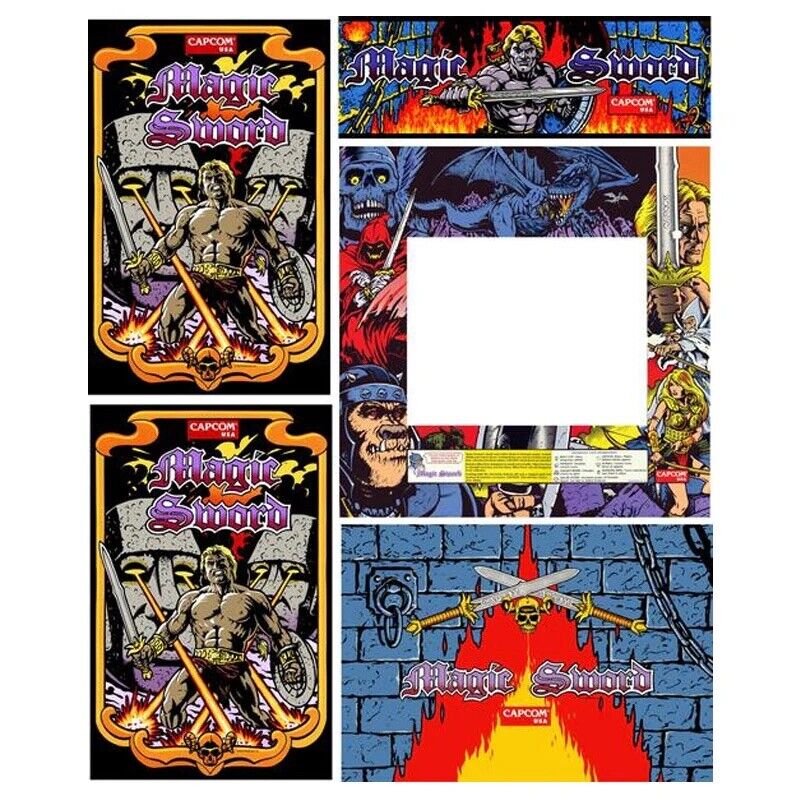 Magic Sword Arcade Side Art Full Set 5pc Artwork Textured CPO Complete ...