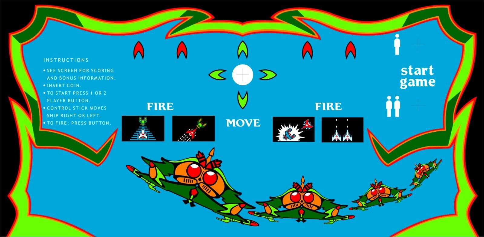 Multicade Galaga Control Panel Overlay Arcade CPO Textured – StickerSmith